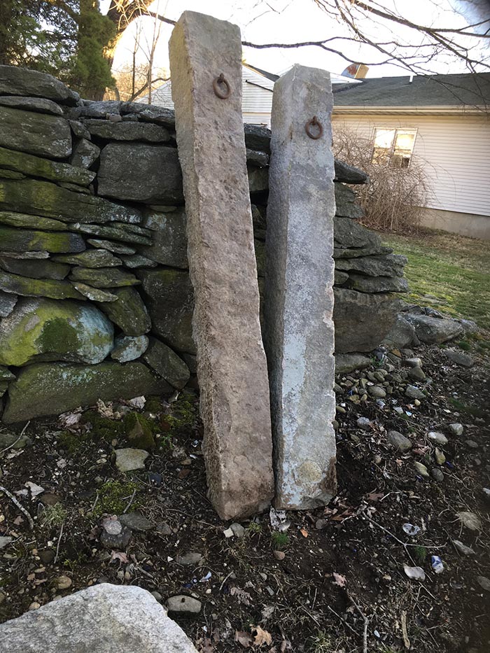 Vintage Granite Hitching Posts Pair (Larger Scale)